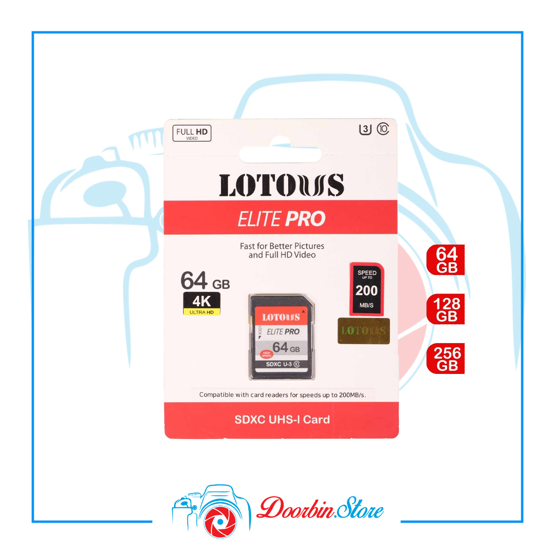 کارت حافظه LOTOUS 64GB SD ELITE PRO+ 200MB/S - فروشگاه اینترنتی دوربین ...